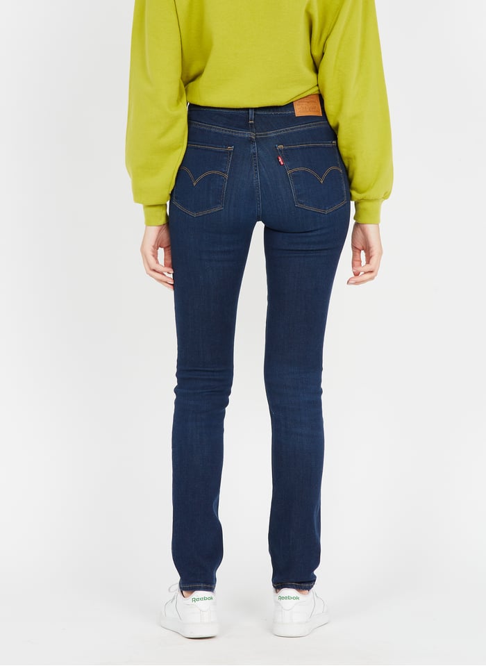 724 High Rise Slim Straight Jeans Bleu Levis Dames Place Des Tendances